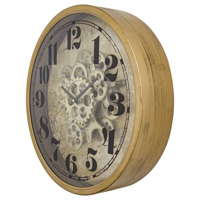 Gold Round Gear Clock