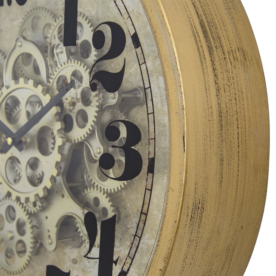 Gold Round Gear Clock