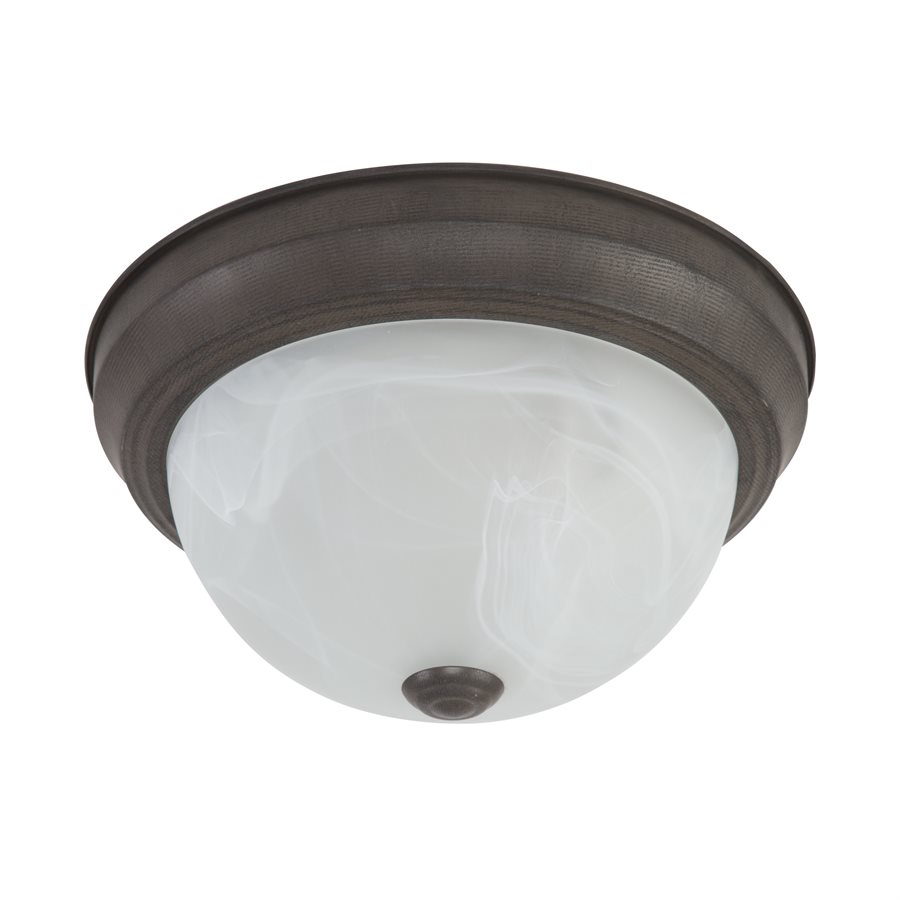 2 Light Flush Mount in Dark Brown Finish
